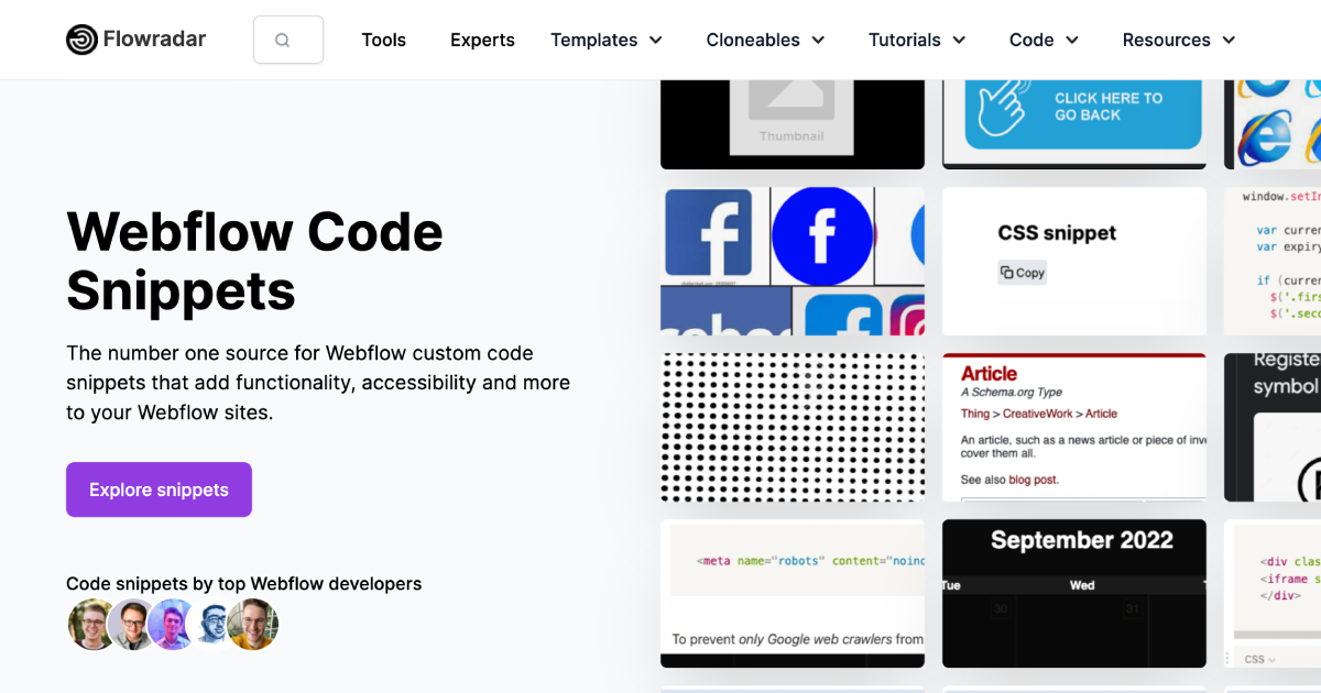 Webflow Custom Code Snippets
