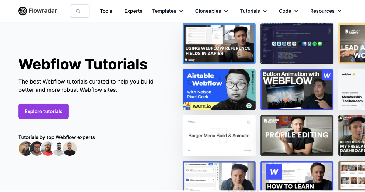 The Best Webflow Tutorials by Webflow Experts