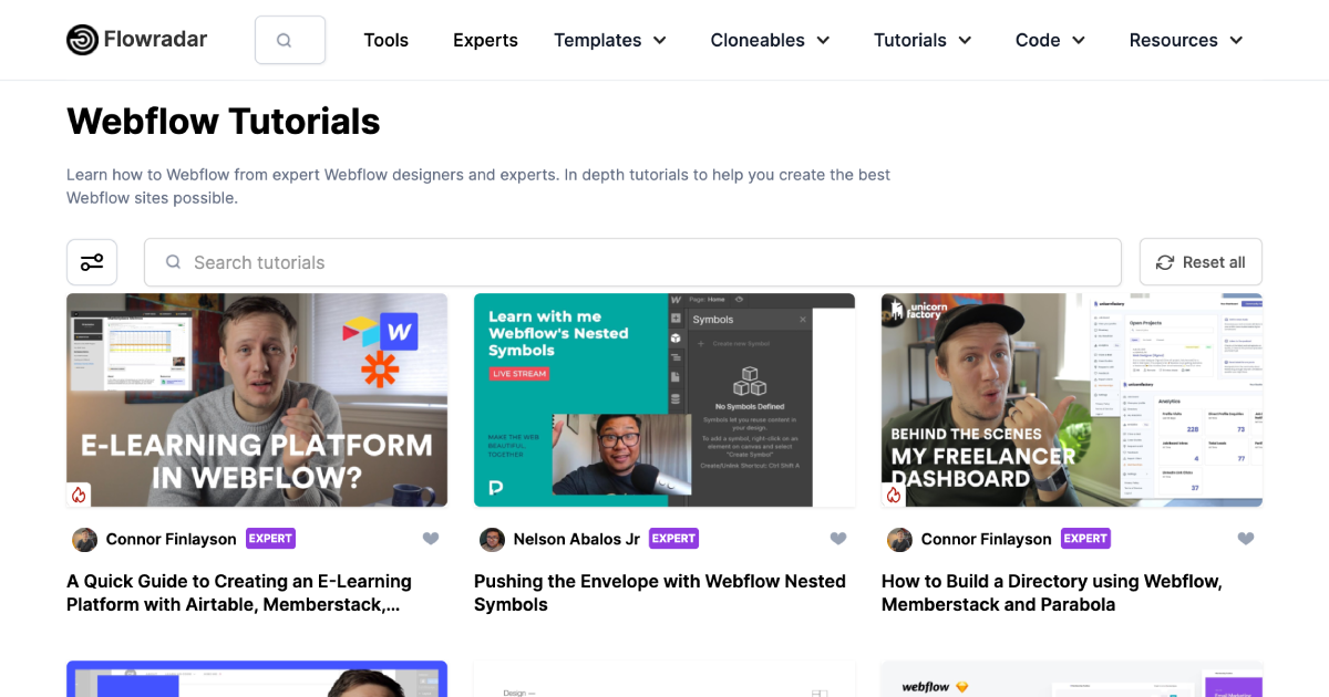 Webflow Tutorials by Webflow Experts