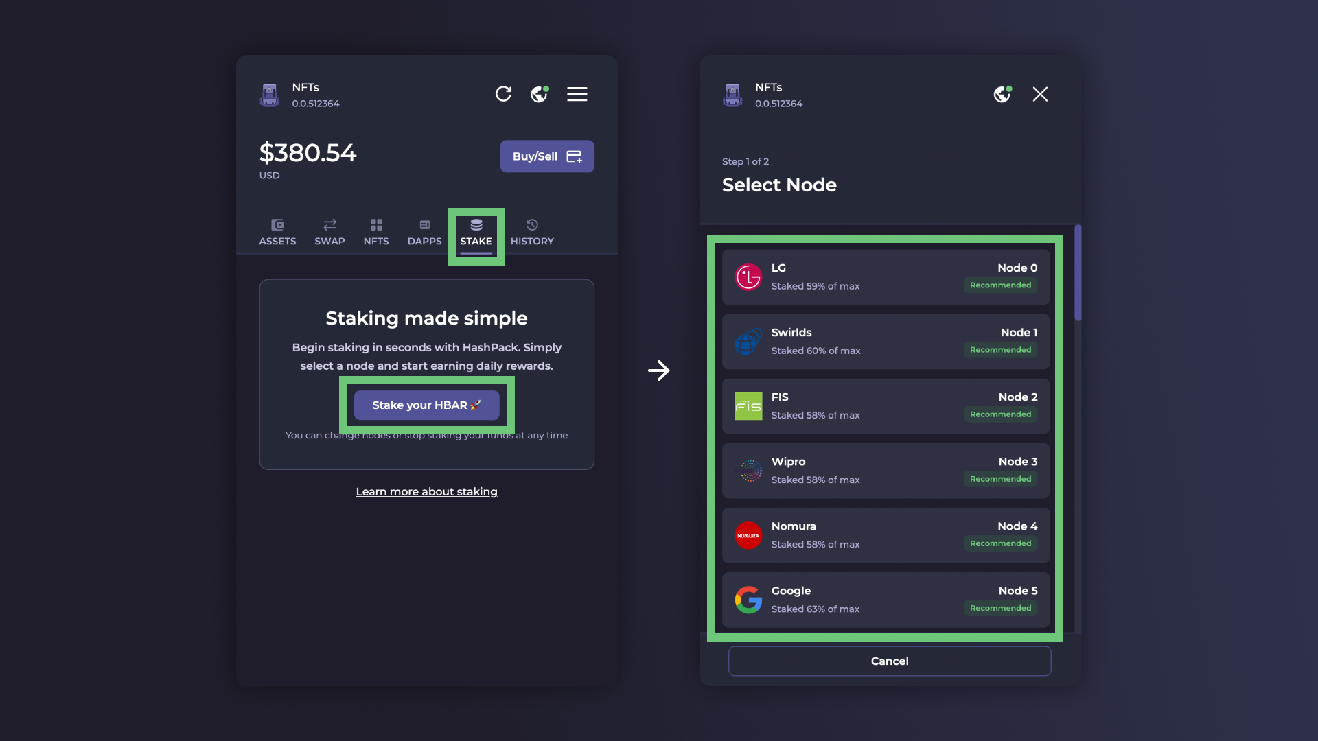 Hedera staking rewards Live!