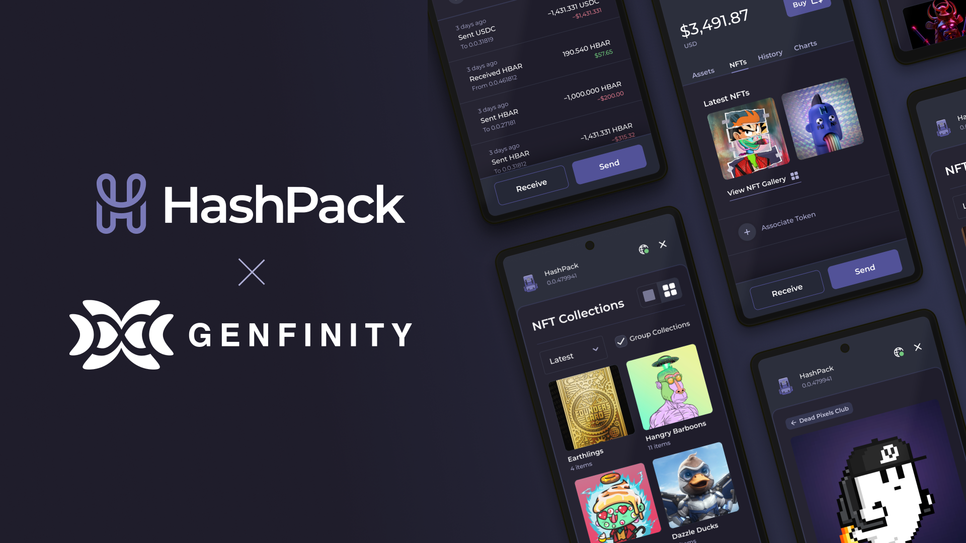 HashPack and Genfinity partnership announcement