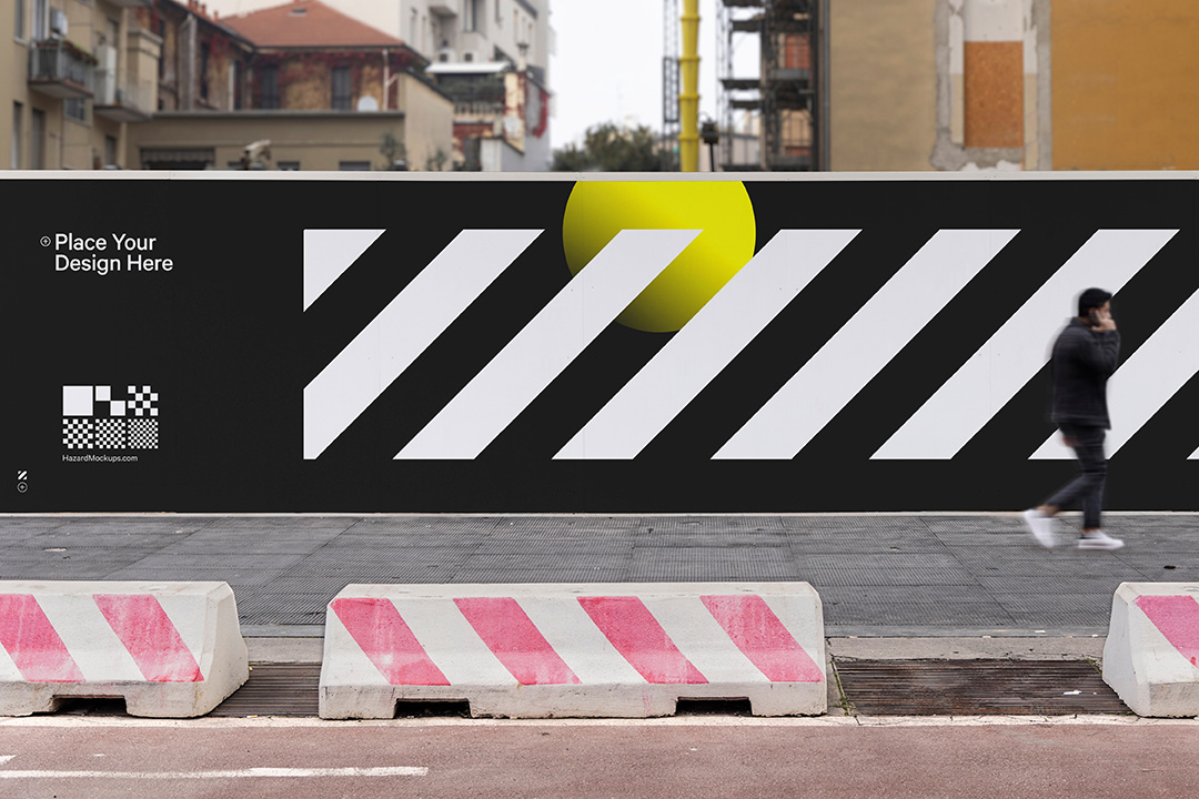 Hazard Mockups | Hoarding Board Mockup