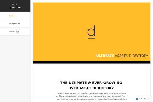 Yellow Style/Asset Guide UI Kit Webflow Cloneable