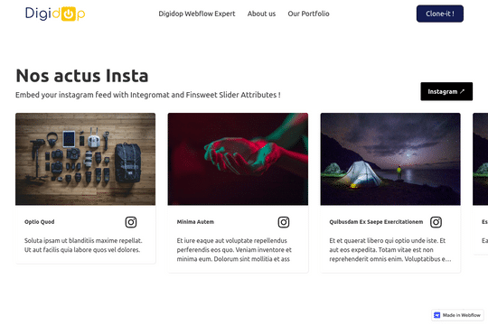 Instagram Feed - Embed Webflow Cloneable