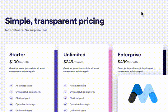 Subscription Pricing Table Webflow Cloneable