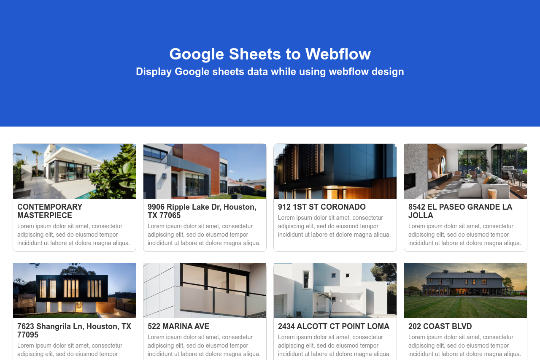 Google Sheets Data in Webflow Webflow Cloneable