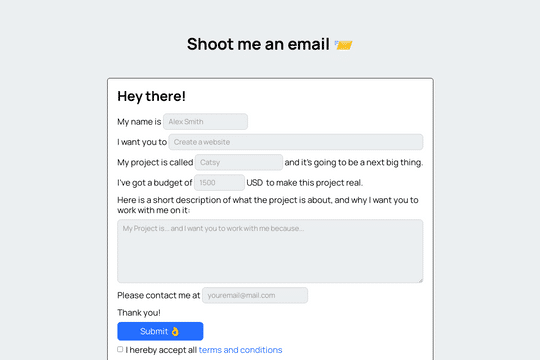 Conversational Contact Form Webflow Cloneable