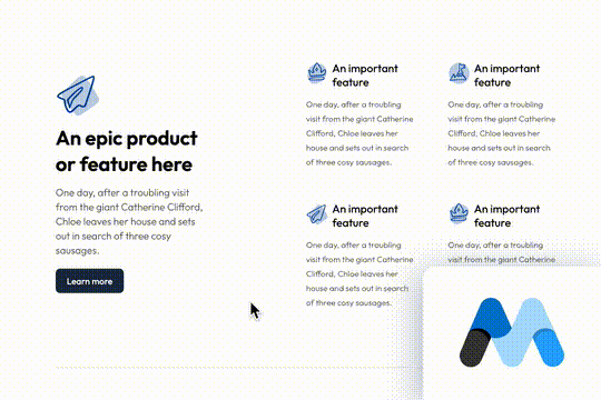 Product Feature Section Webflow Cloneable