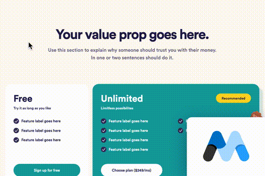 Pricing with Feature Table Webflow Cloneable