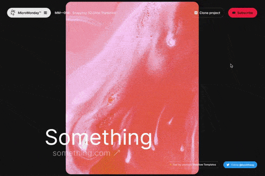 Snapping 3D Slide Transitions Webflow Cloneable