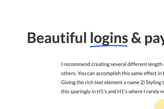 Simple Text Underline Span Webflow Cloneable