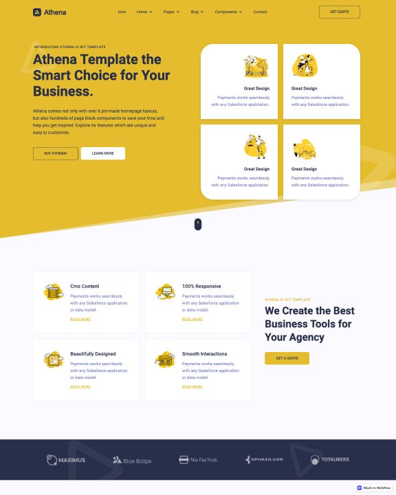 Sharp Webflow Template Athena | FlowRadar
