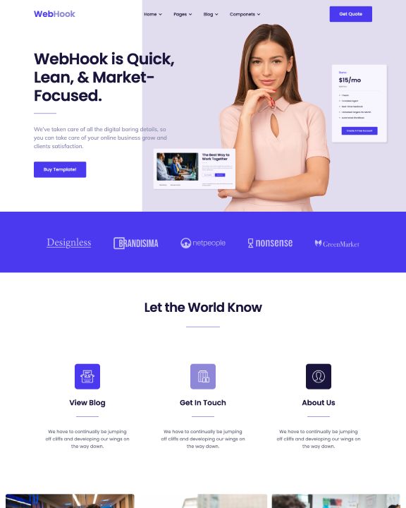 Clean SaaS Webflow Template WebHook | FlowRadar