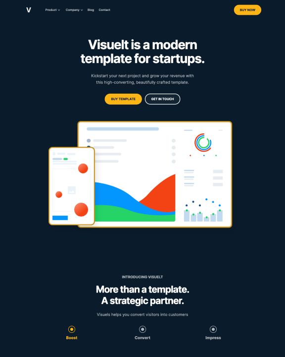 Modern Saas Webflow Template Visuelt | FlowRadar