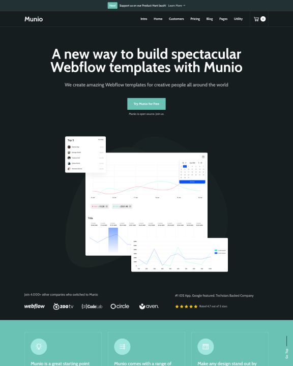 Clean Technology Webflow Template Munio | FlowRadar
