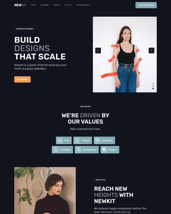Multipurpose Startup Webflow Template Newkit | FlowRadar