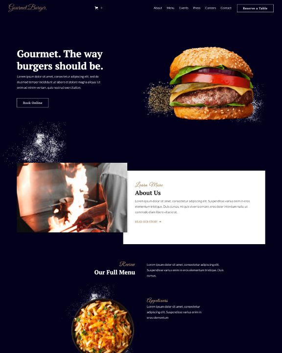 Burger Webflow Template Gourmet Burger | FlowRadar