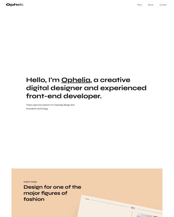 Front End Developer Webflow Template Ophelia | FlowRadar