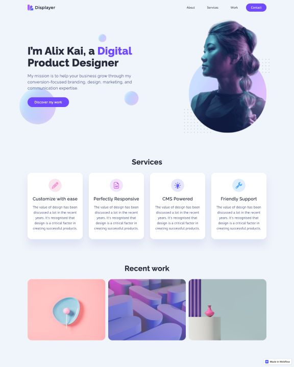 Digital Product Designer Webflow Template Displayer | FlowRadar