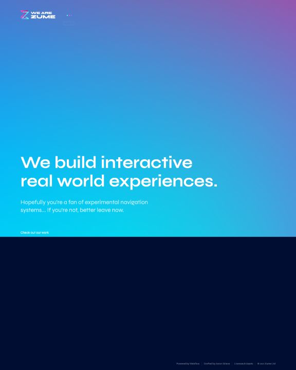Interactive Designer Webflow Template Zume | FlowRadar