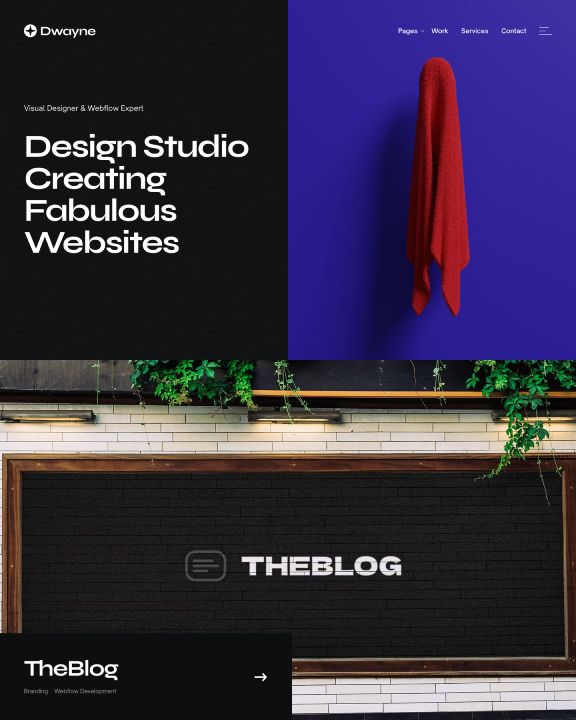Modern Portfolio Webflow Template Dwayne | FlowRadar