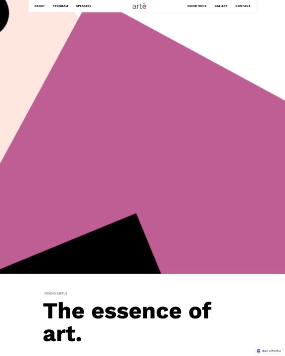 Art Class Webflow Template Arte | FlowRadar