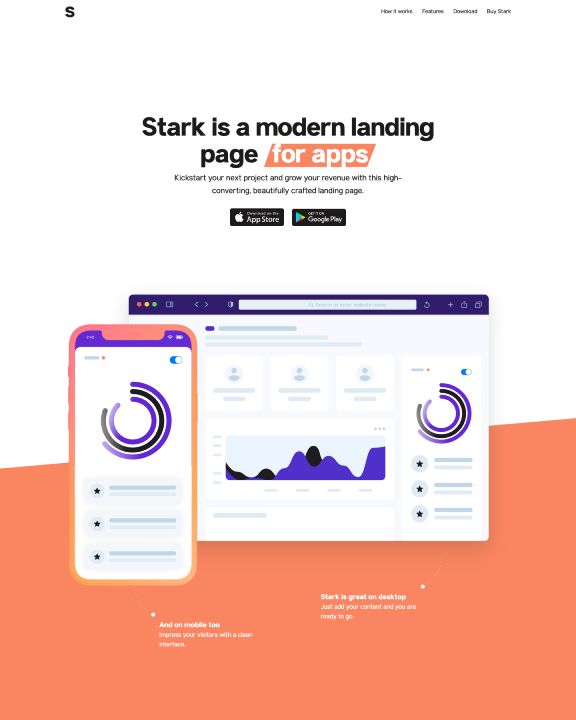 Apps Landing Page Webflow Template Stark | FlowRadar