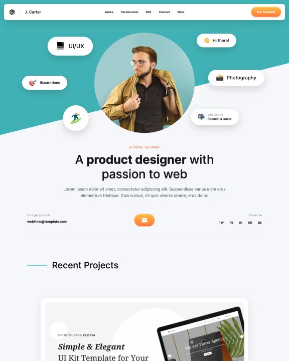 Project Portfolio Webflow Template Canvas | FlowRadar
