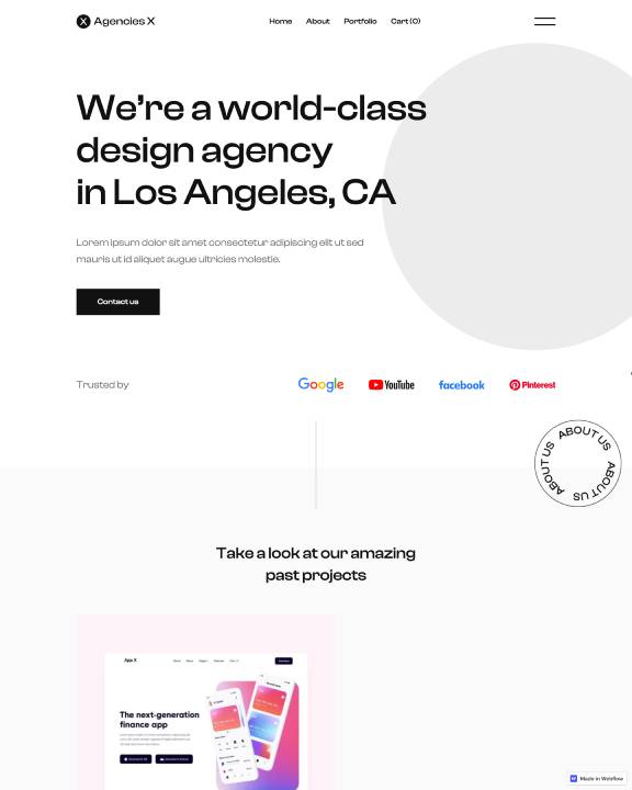 Modern Branding Webflow Template Agencies X | FlowRadar