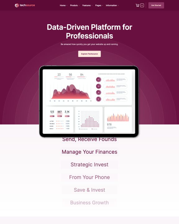 Analytics Services Webflow Template Techsource | FlowRadar