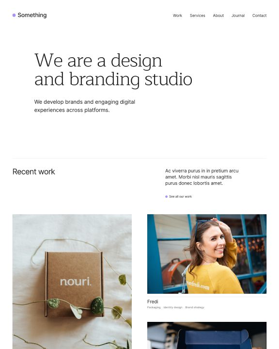 Simple Design Studio Webflow Template Something | FlowRadar