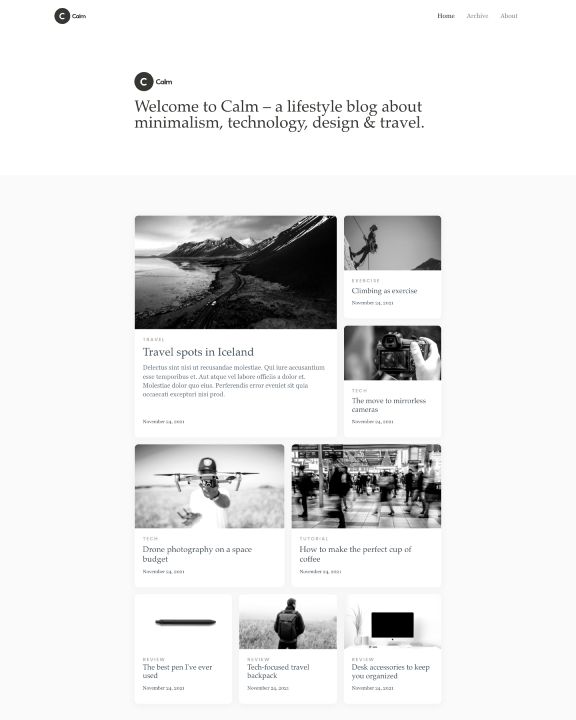 Basic Blog Webflow Template Calm | FlowRadar
