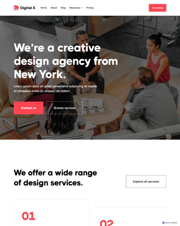 Digital Service Webflow Template Digital X | FlowRadar
