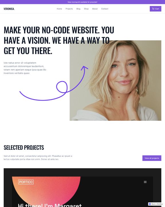 No Code Designer Webflow Template Veronica | FlowRadar