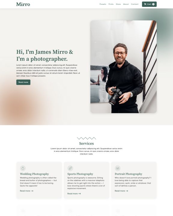 Digital Photography Webflow Template Happy | FlowRadar