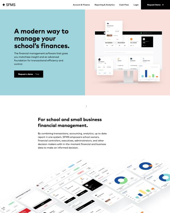 School Financial Dashboard Webflow Template SFMS Rebuild | FlowRadar