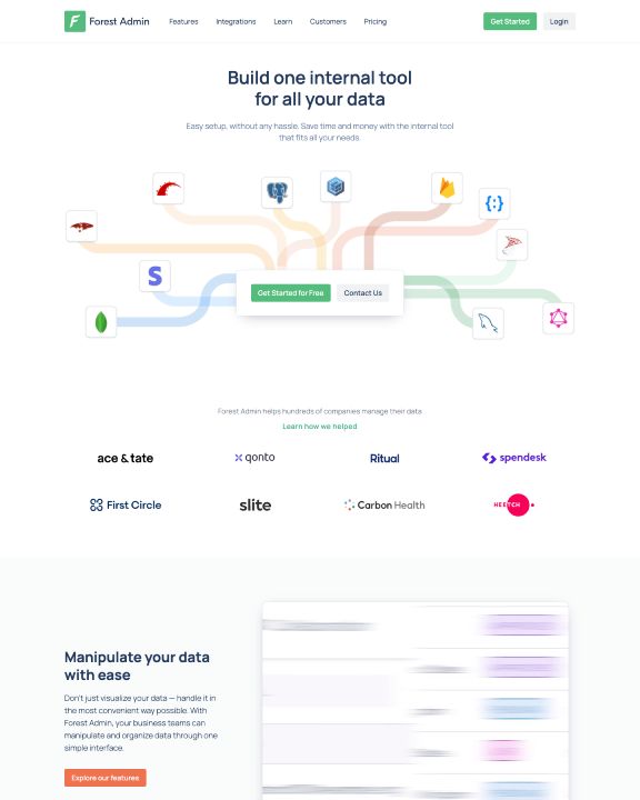 Data Integration Webflow Template ForestAdmin Rebuild | FlowRadar