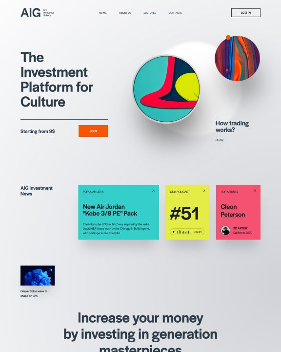 Investing Platform Webflow Template AIG Investment | FlowRadar