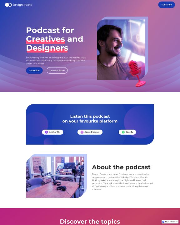 Design Podcast Webflow Template DesignPodcast | FlowRadar