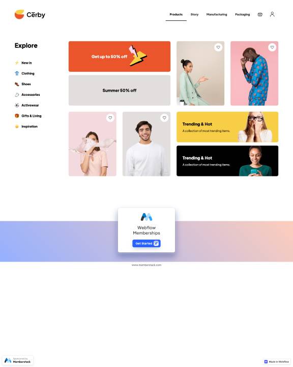 Memberstack Dashboard Webflow Template Dashboard Freebie | FlowRadar