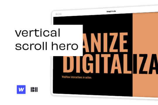 Vertical Hero Scroll Animation Webflow Cloneable