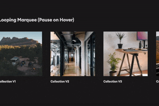 Looping CMS Marquee with Pause on Hover Webflow Cloneable
