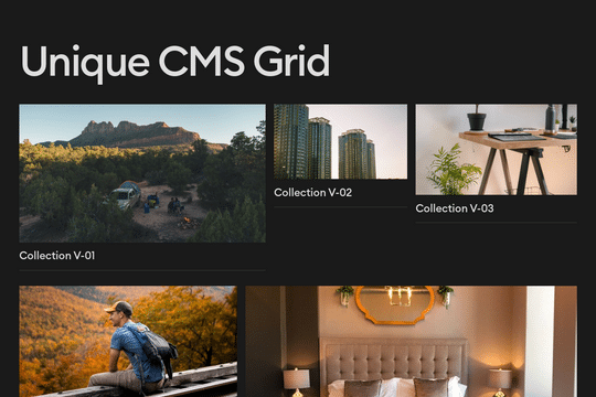 Unique CMS Grid Sizing Webflow Cloneable