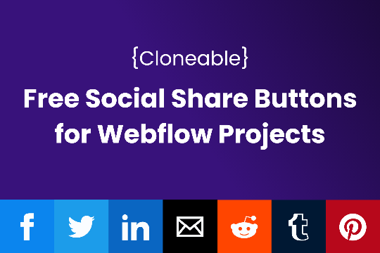 Social Sharing Buttons Webflow Cloneable