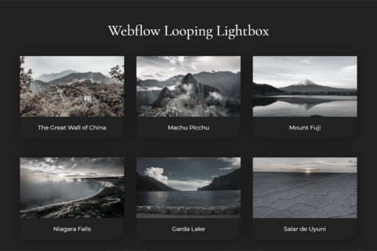 Looping Lightbox via jQuery Webflow Cloneable