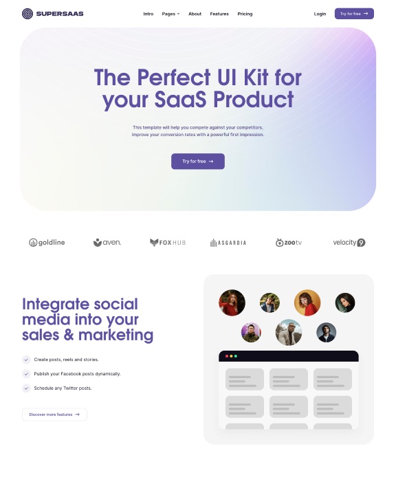 SaaS Product Webflow Template SuperSaaS | FlowRadar
