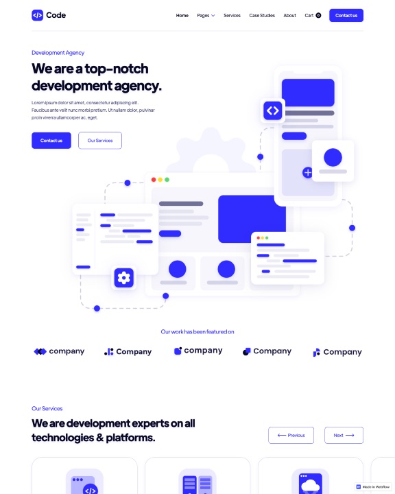 Web Design Company Webflow Template Code | FlowRadar