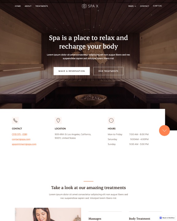 Wellness Spa Webflow Template Spa X | FlowRadar
