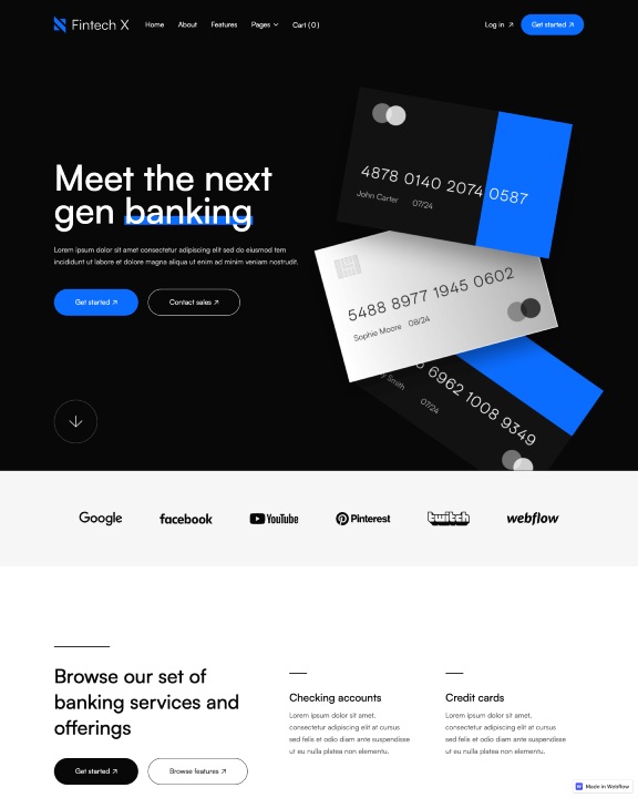 Fintech Webflow Template Fintech X | FlowRadar