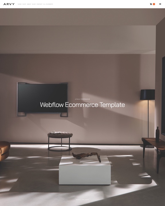 Modern Ecommerce Webflow Template Arvy | FlowRadar